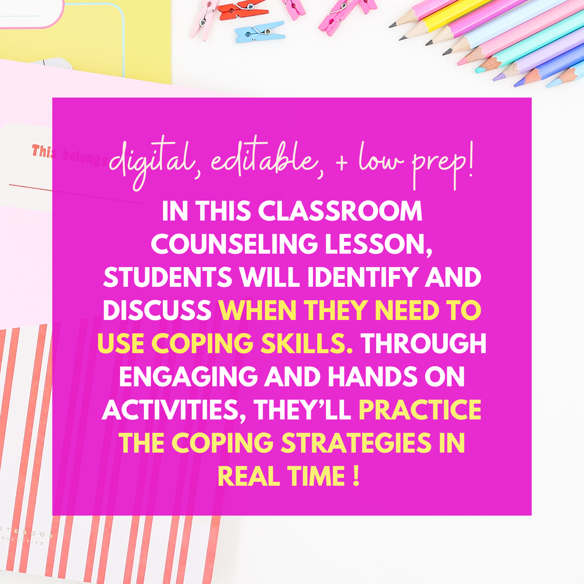 Coping Skills Activity & Lesson - Digital Lesson with Coping Strategie