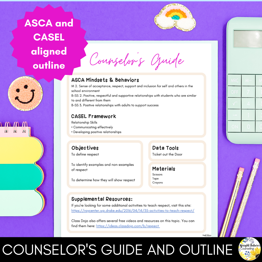 Respect Lesson for Kindergarten - Social Emotional Learning & School C