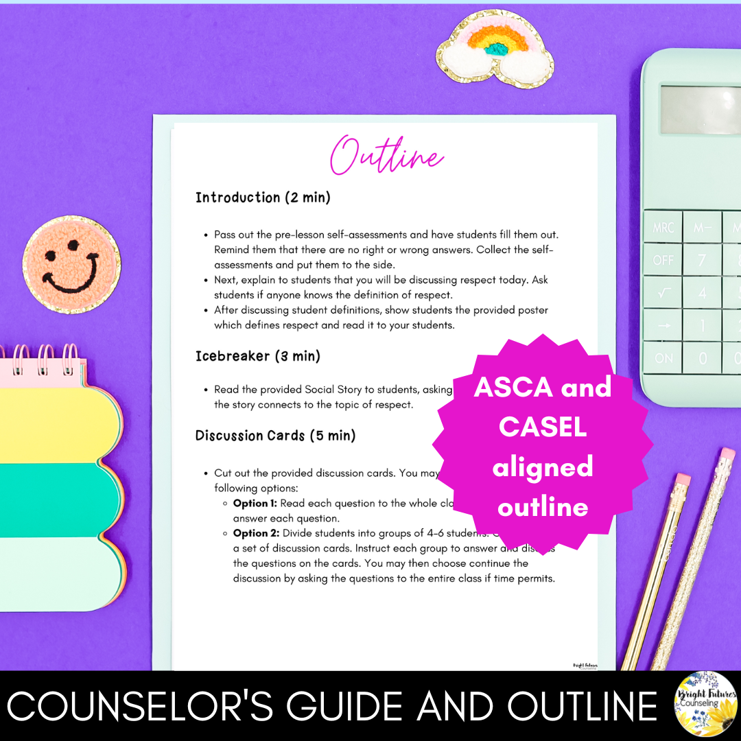 Respect Lesson for Elementary School Social Emotional Learning and Cou