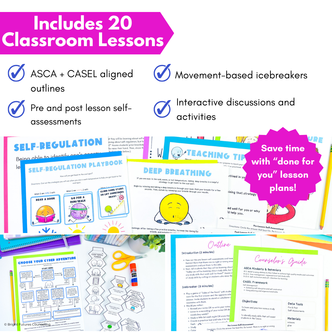 3 Tier Comprehensive Counseling Curriculum with Lessons, Groups, and I ...