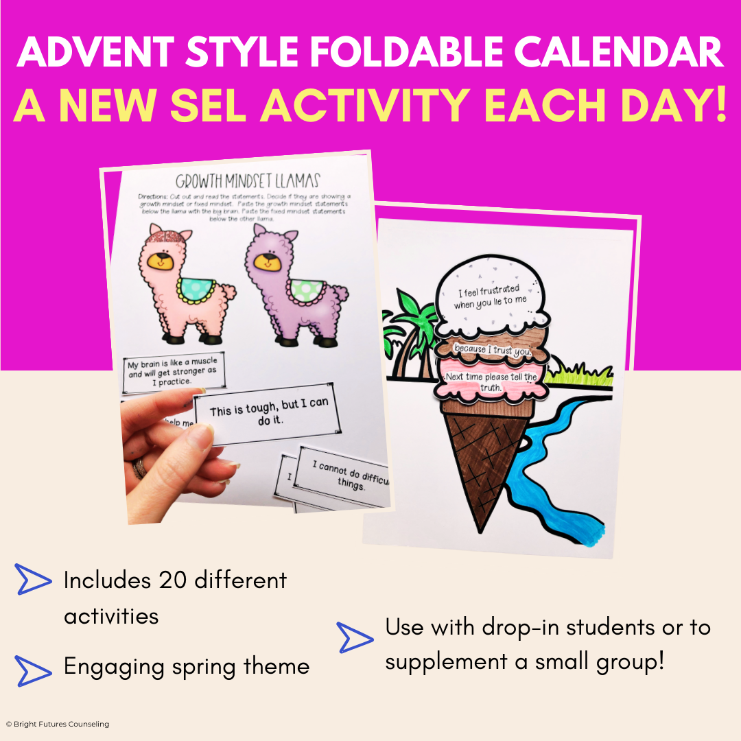 Countdown to Spring Break, School Counseling Spring Activity Pack