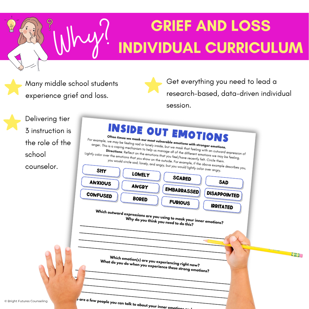 Grief and Loss Middle School Individual Counseling Curriculum- Grief A