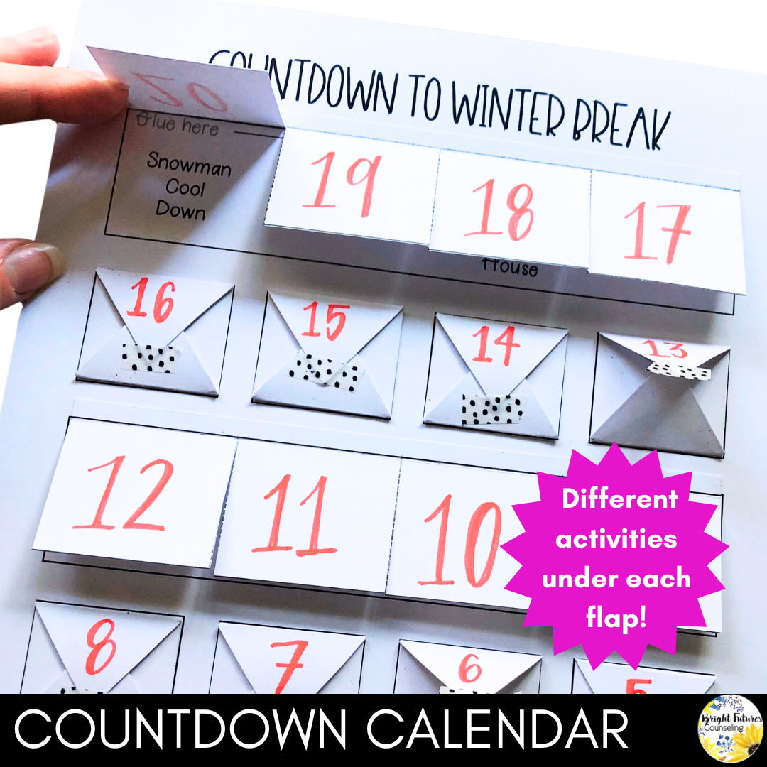 Countdown to Winter Break - Winter Themed Counseling and SEL Activity
