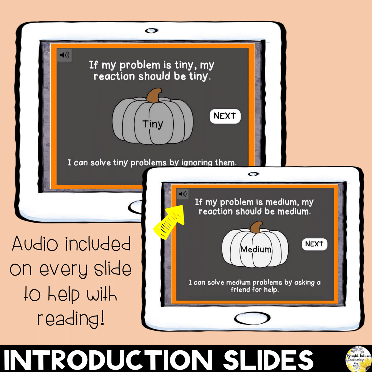 Size of the Problem Pumpkins Fall SEL Activity - Boom Cards Fall Game