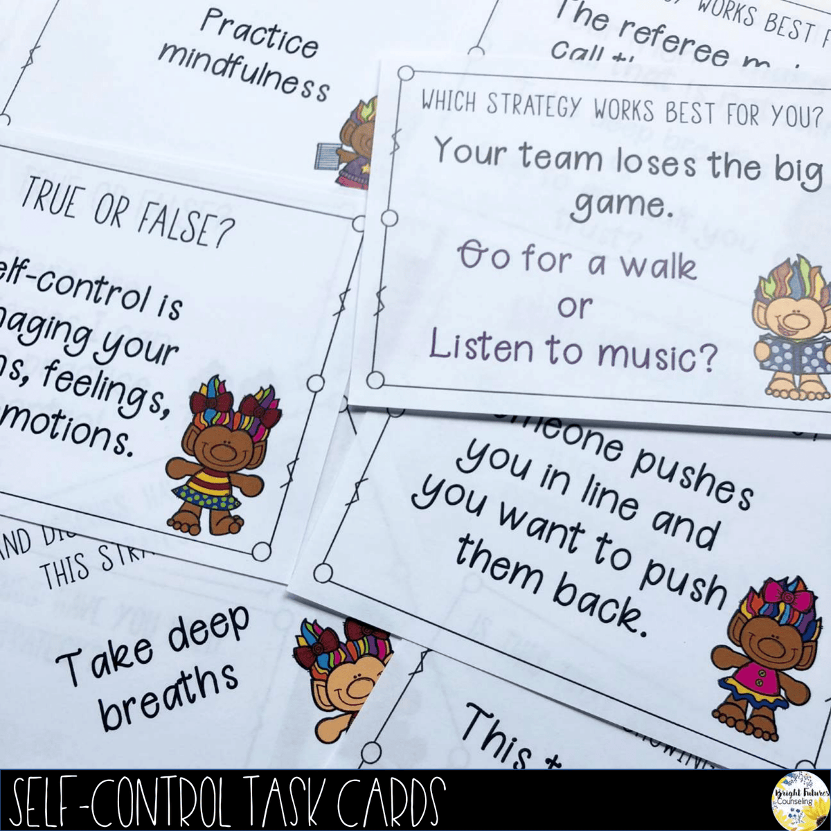 Self-Control Task Cards Self-ConTROLLS Counseling Cards
