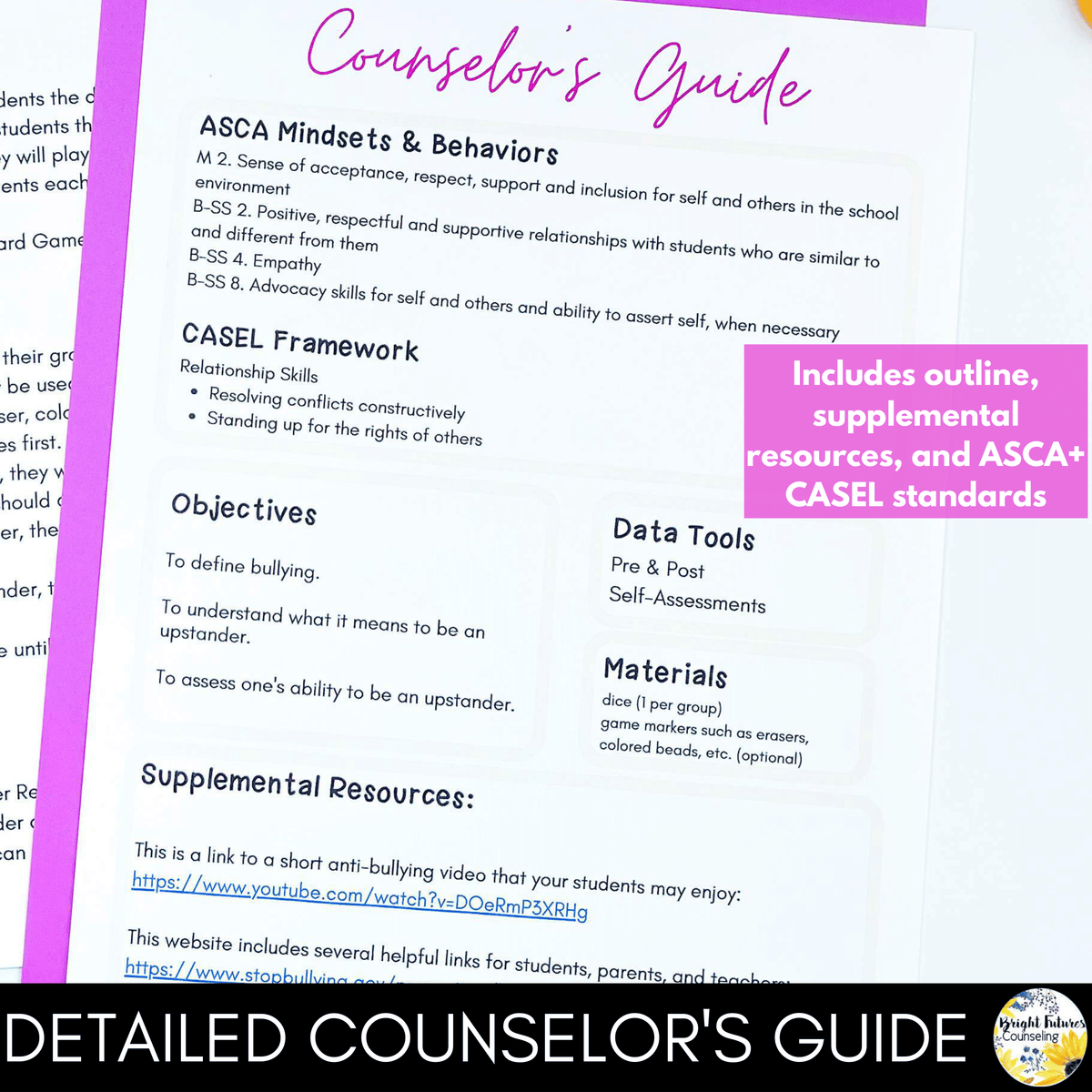 Bullying Prevention Lesson for Social Emotional Learning and School Co