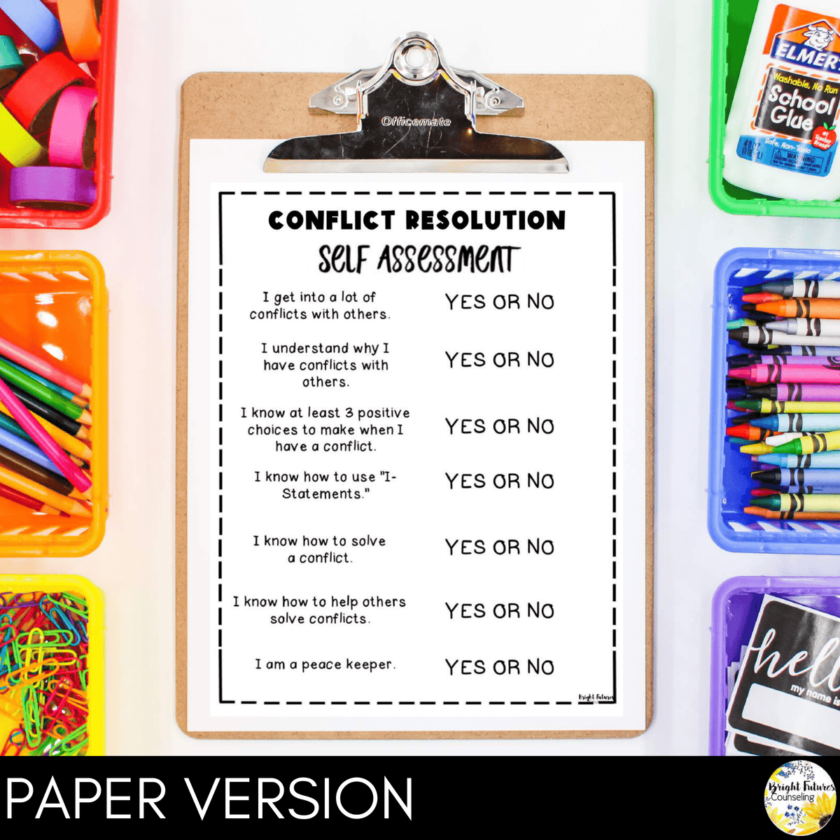 Conflict Resolution School Counseling Self-Assessment