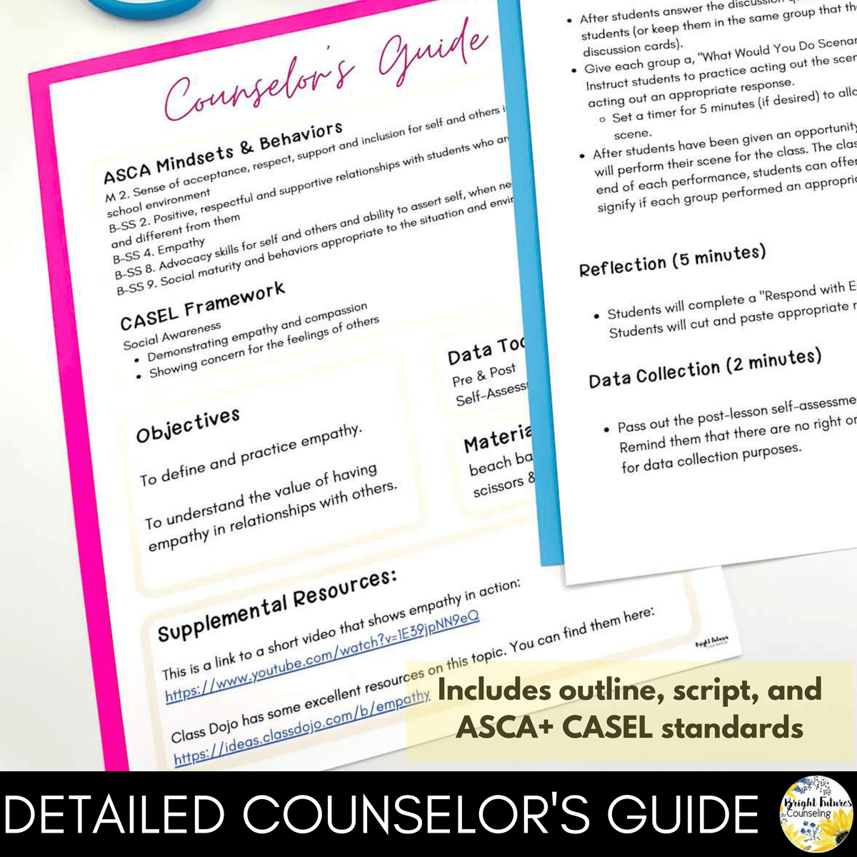 Empathy Lesson for Social Emotional Learning and Elementary School Cou