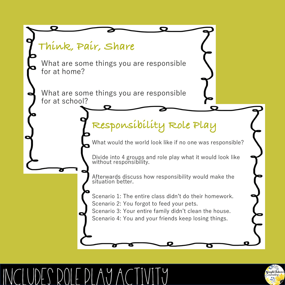 RESPONSIBILITY Classroom Guidance Lesson with Editable Digital Version