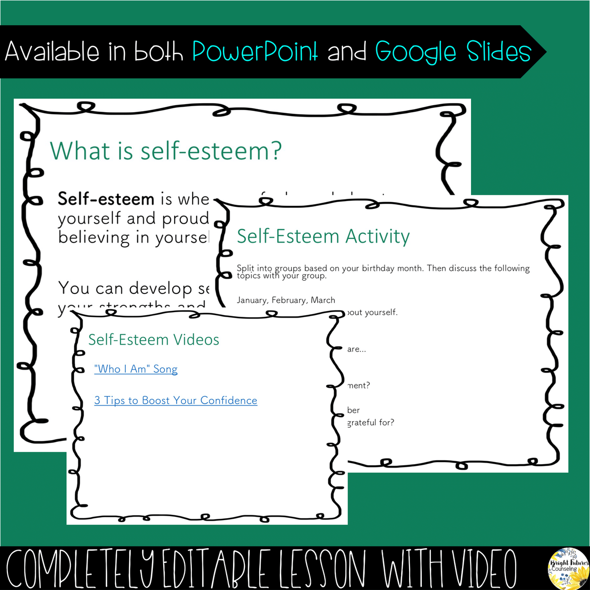 SELF-ESTEEM Guidance Lesson, Activity, and Video with Digital Version
