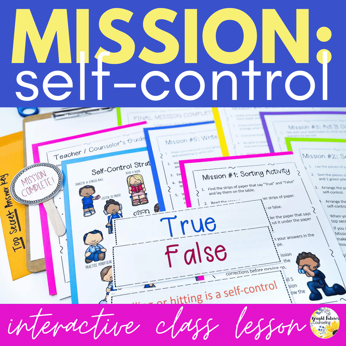 Mission Self-Control Escape Room Guidance Lesson on Managing Tough Emo