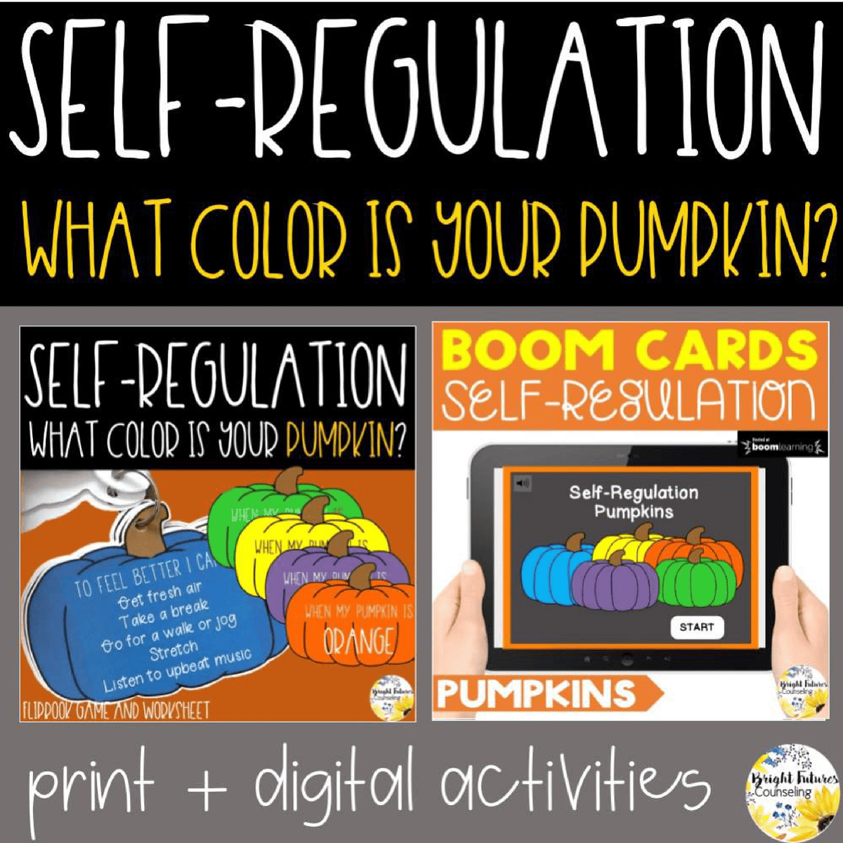 Self-Regulation Fall Bundle - What Color is Your Pumpkin ? Digital Fal