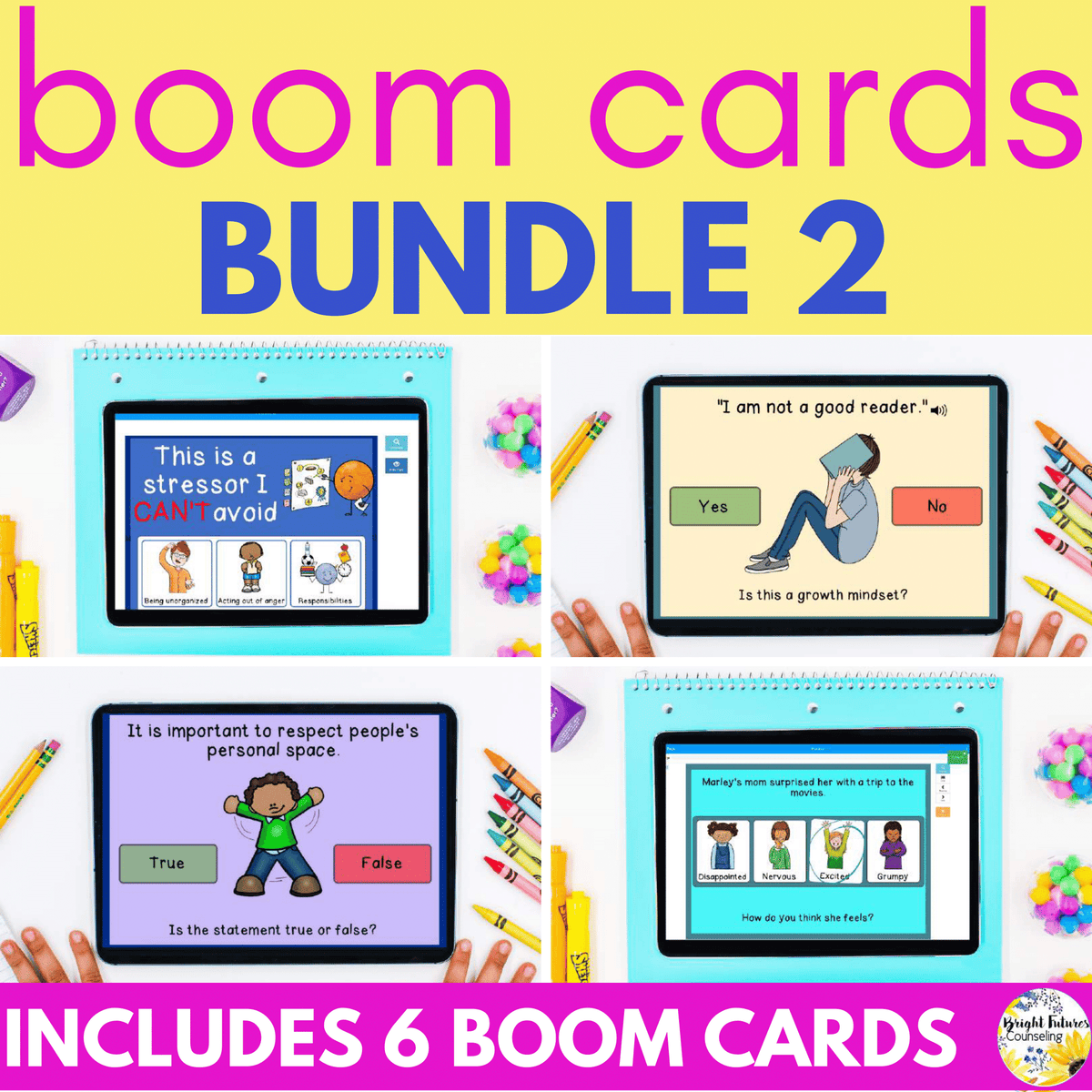 Social Emotional Learning BOOM CARDS Bundle 2 - School Counseling SEL