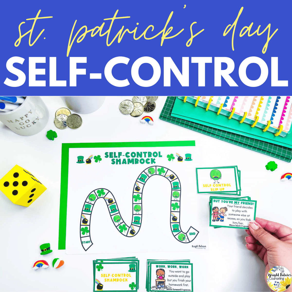 St. Patrick's Day Self-Control Board Game - School Counseling Activity