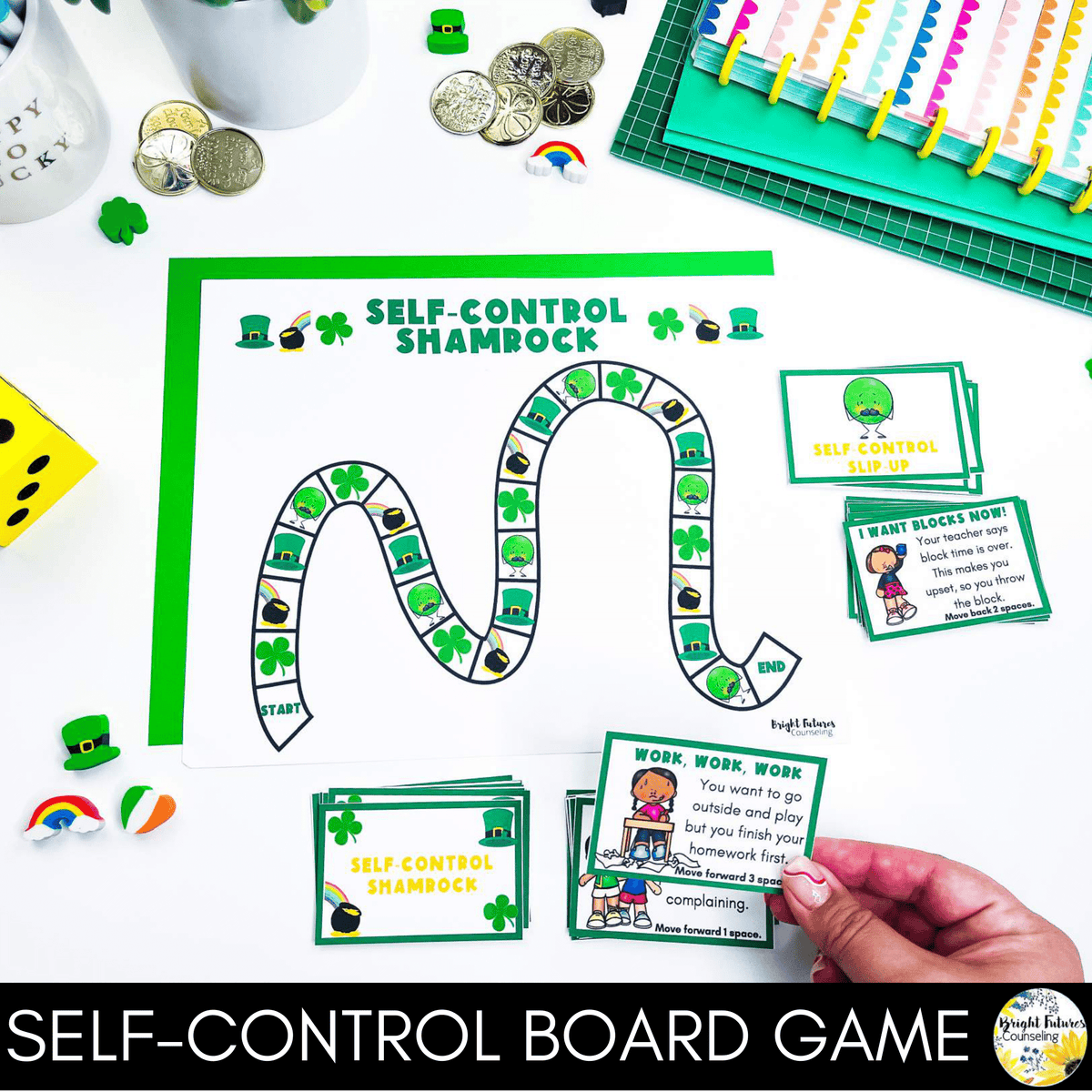 St. Patrick's Day Self-Control Board Game - School Counseling Activity