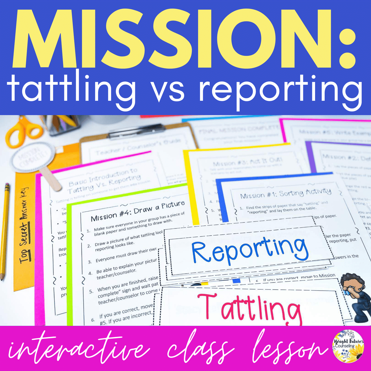 Tattling vs. Reporting Escape Room Guidance Lesson