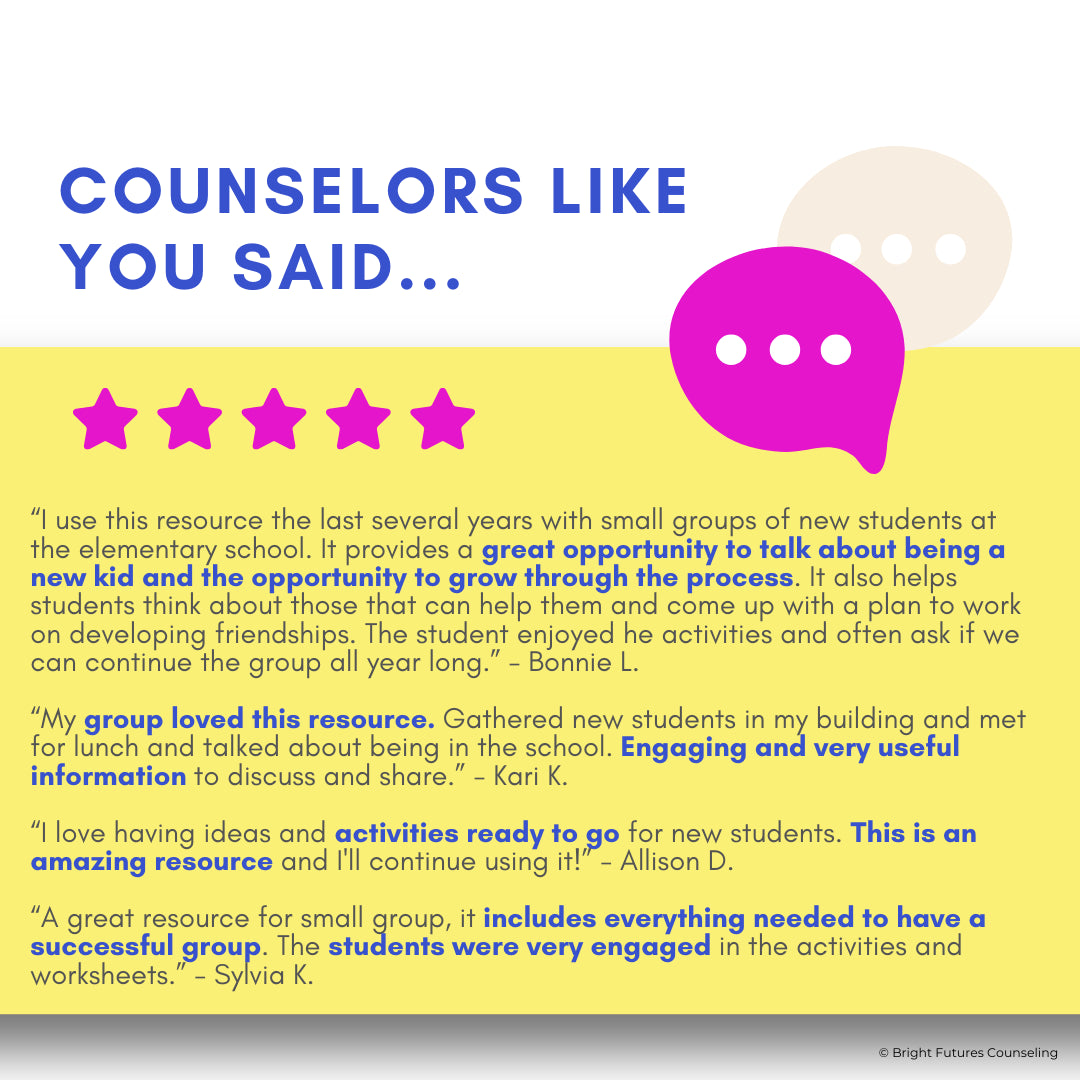 New Student Group - School Counseling Friendship Small Group for New S
