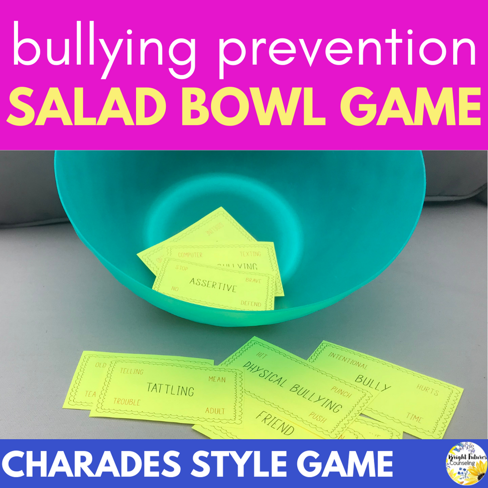 Bullying Prevention Game - Salad Bowl Charades School Counseling Game
