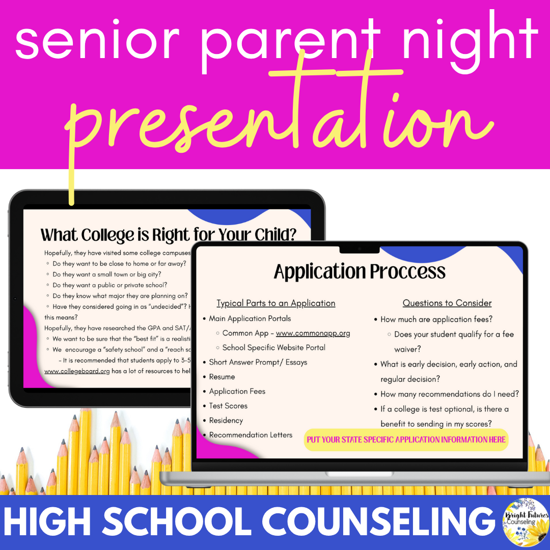 High School Senior Parent Night Presentation - Tools for High School C