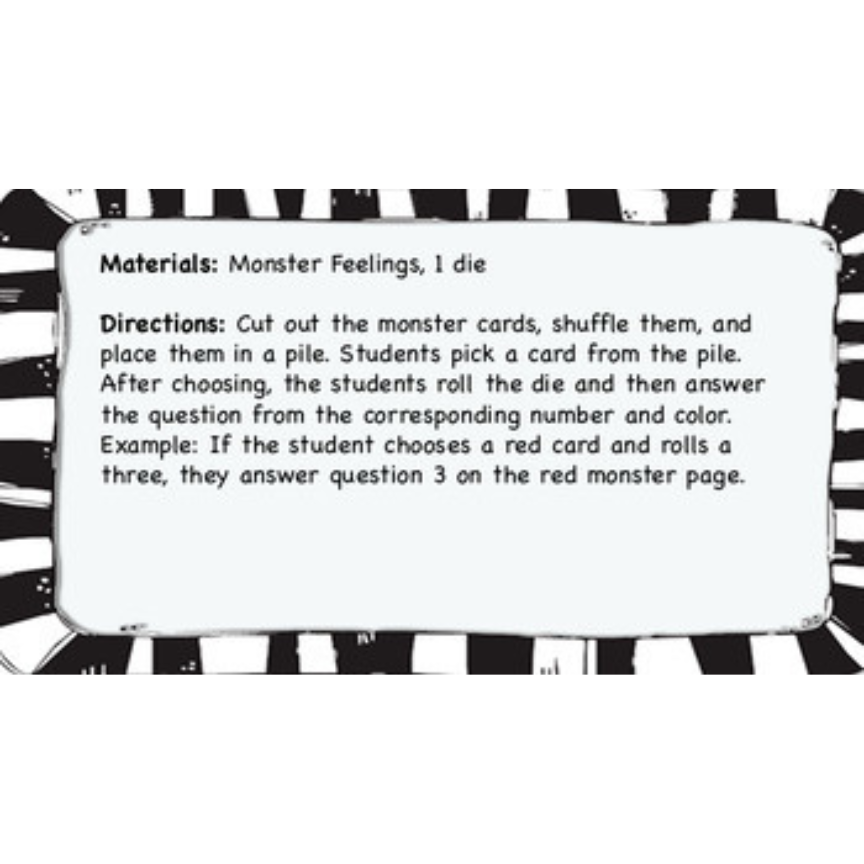 Feelings Game Monster Feelings School Counseling Game