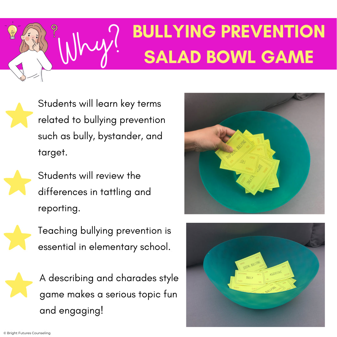 Bullying Prevention Game - Salad Bowl Charades School Counseling Game