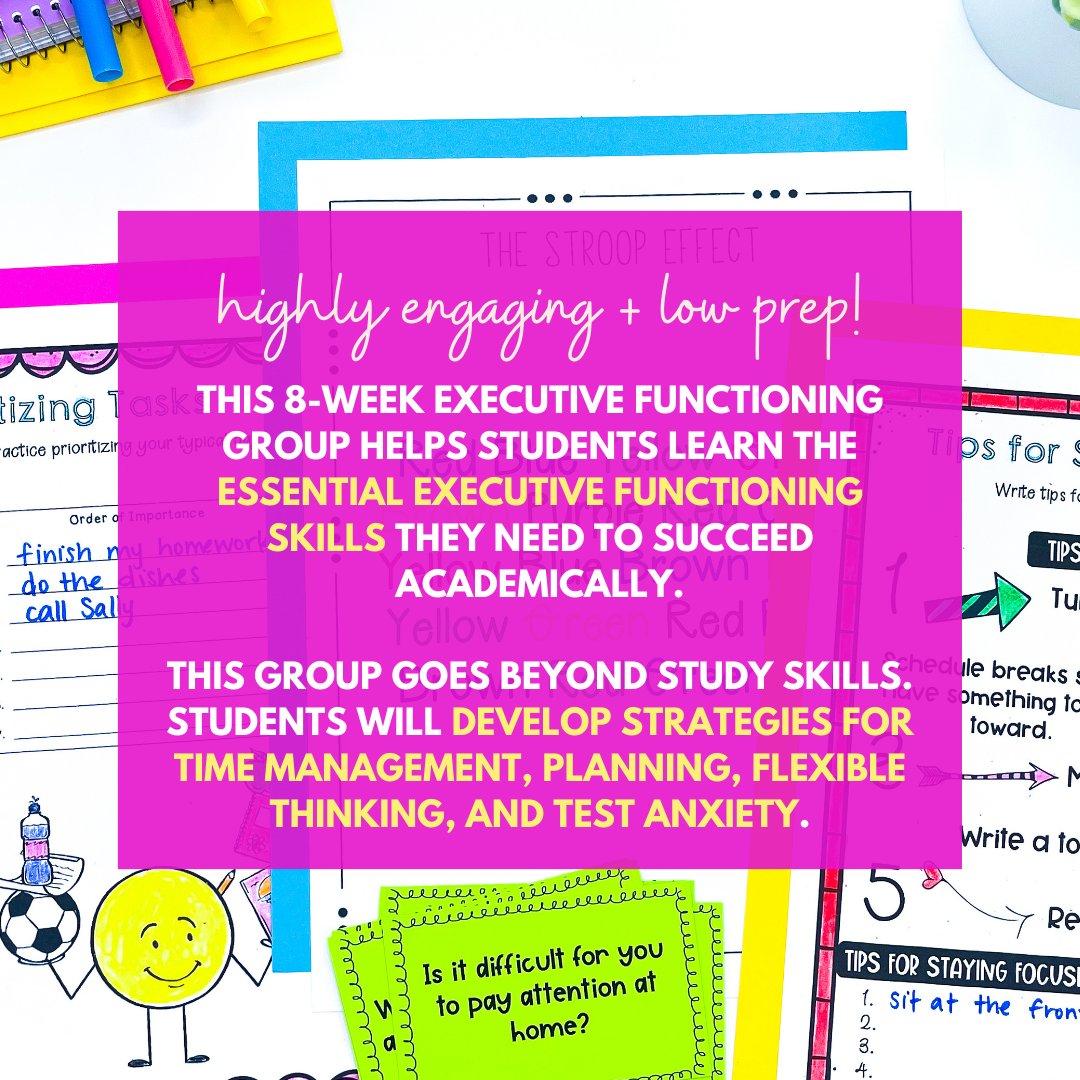 Executive Functioning and Study Skills Counseling Group