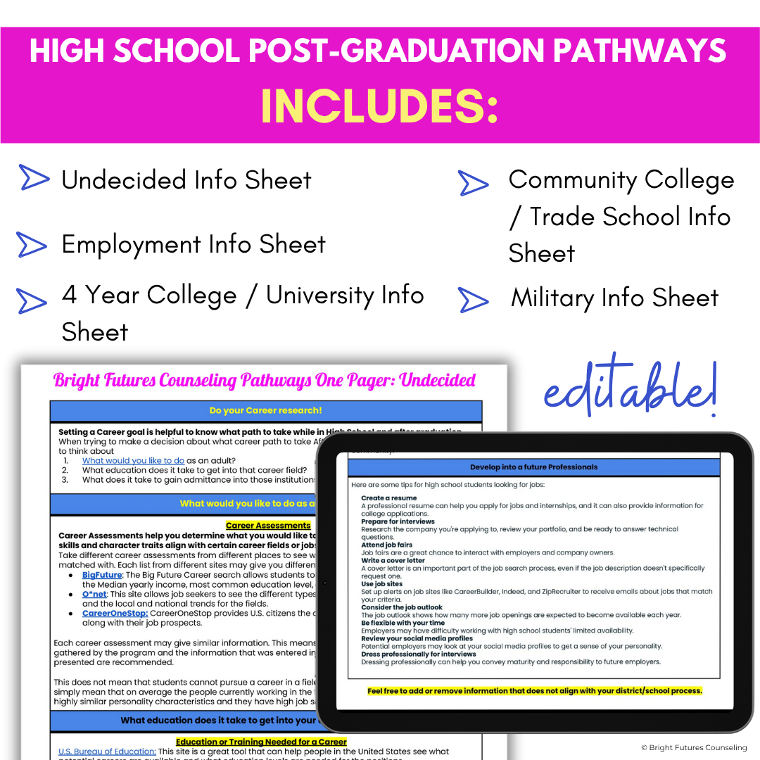High School Senior Postsecondary Pathways - College, Career, & Post-Gr