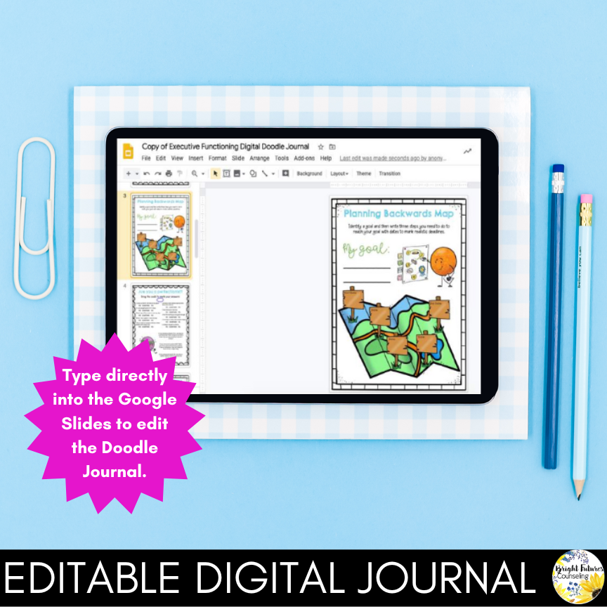 Executive Functioning, Self-Reflection, and Study Skills Digital Doodl