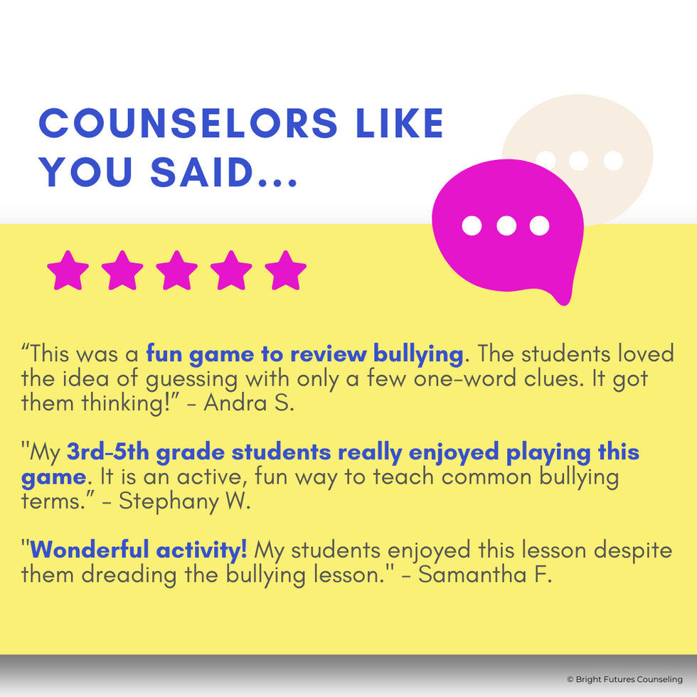 Bullying Prevention Game - Salad Bowl Charades School Counseling Game