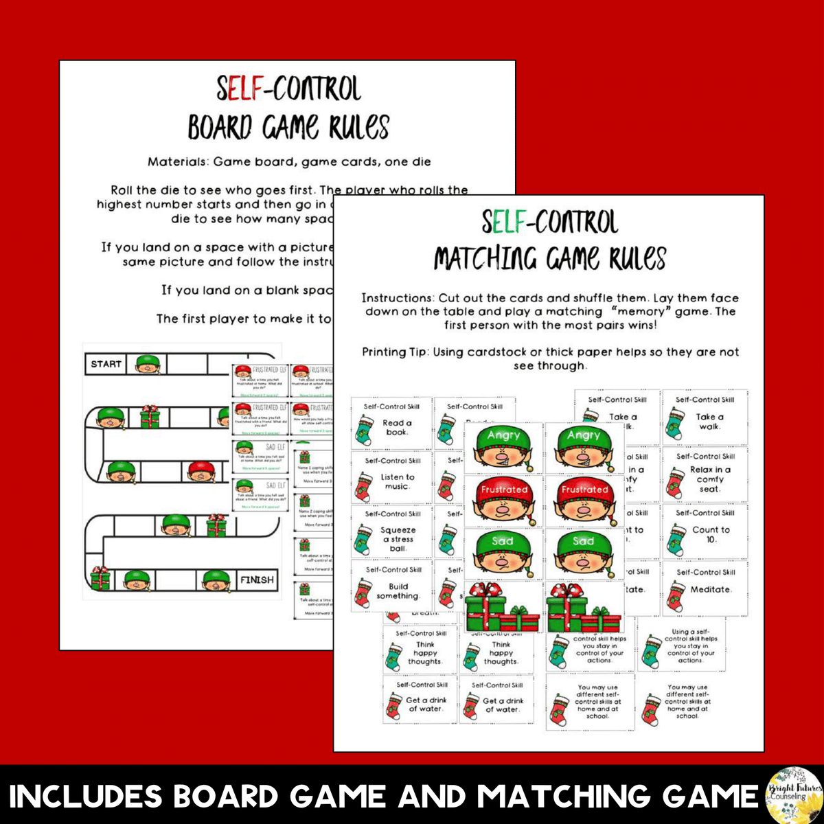 sELF-Control Christmas Game + Google Slides Digital Holiday Board Game
