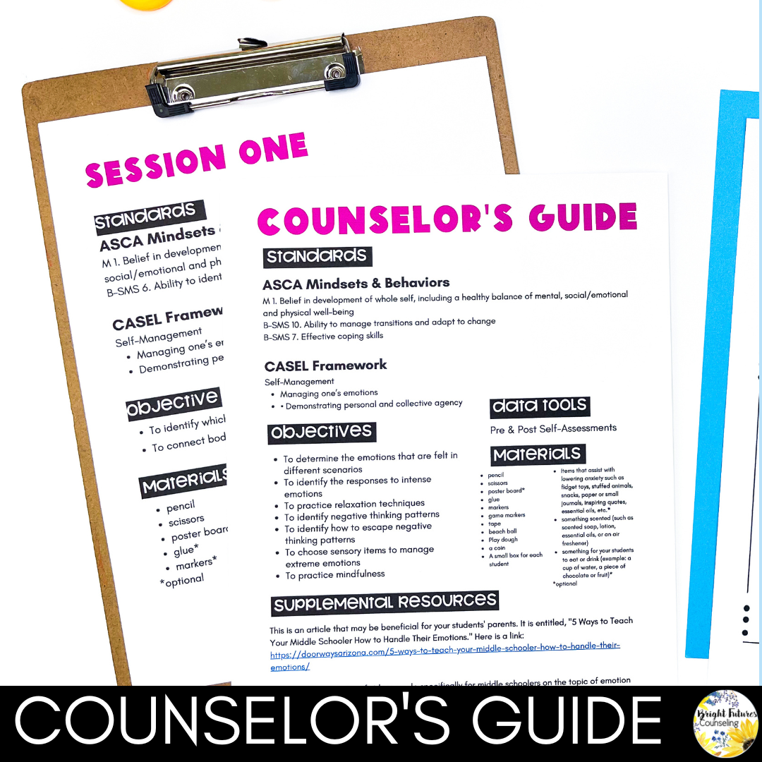 Emotional Regulation & Management Strategies for Middle School Counsel