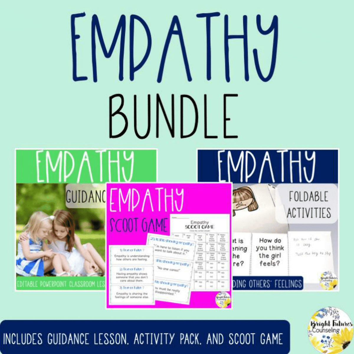 Empathy BUNDLE Elementary School Counseling Games, Activities, and Les