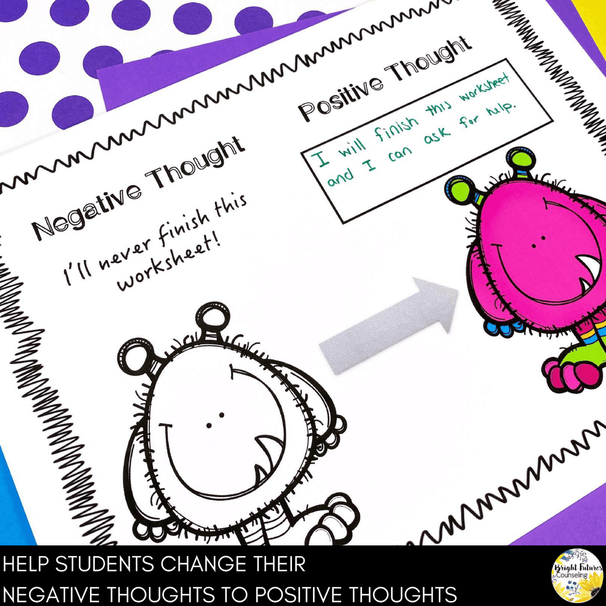 Negative Thought Monster Counseling Activity