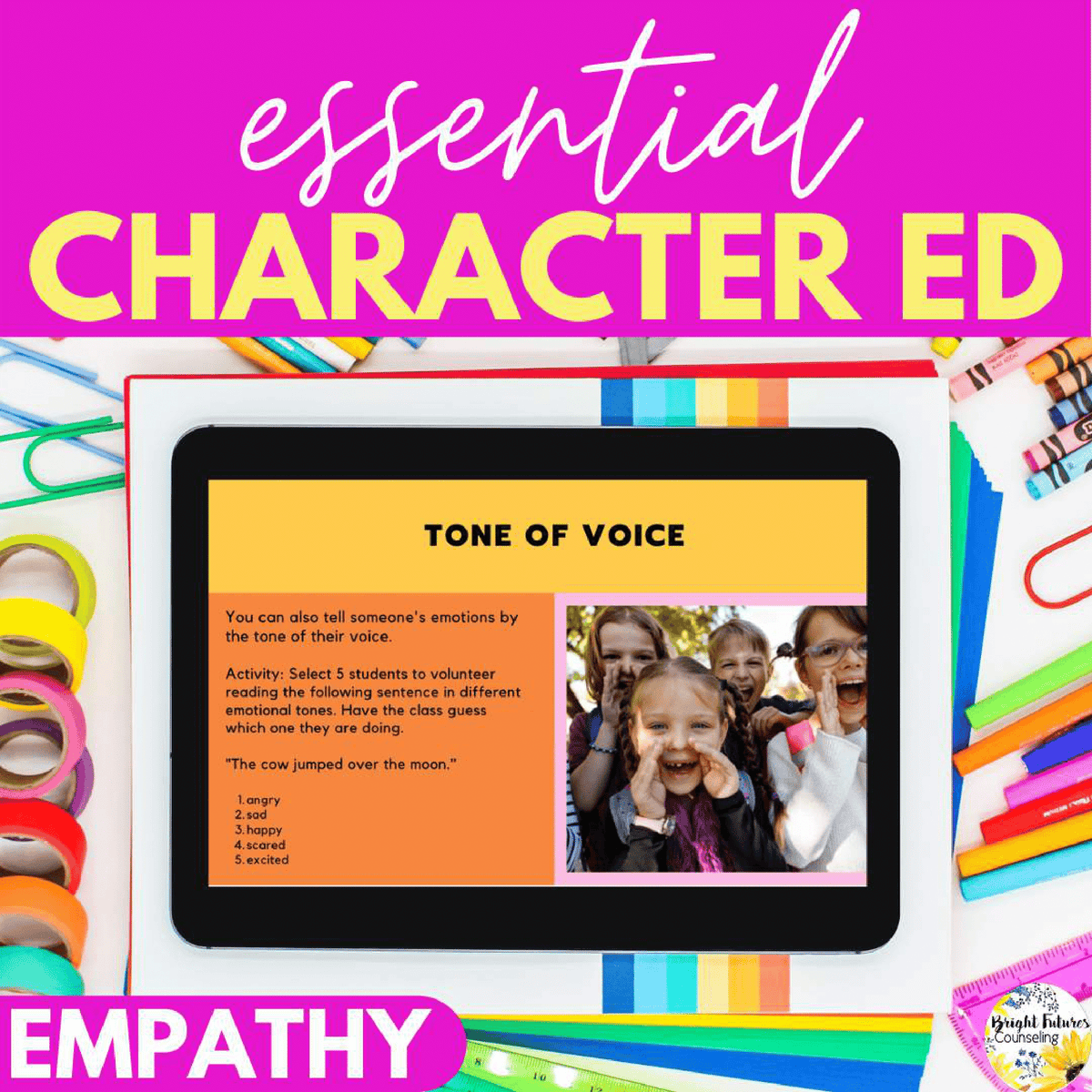 Empathy SEL Class Lesson - Editable Character Education Counseling Les