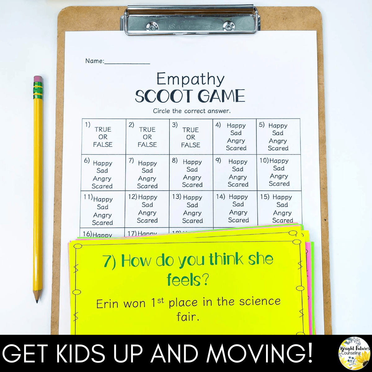 Empathy and Identifying Feelings Scoot Game - School Counseling SEL Ga
