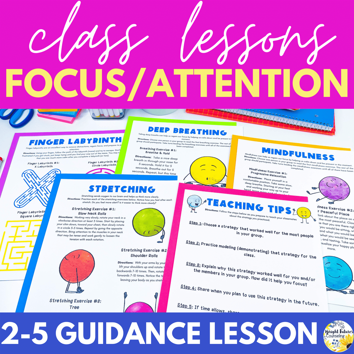 Focus and Attention Lesson for Social Emotional Learning and School Co
