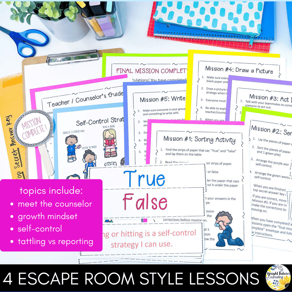 SEL Guidance Lesson Super Bundle 18 Interactive Classroom Counseling L