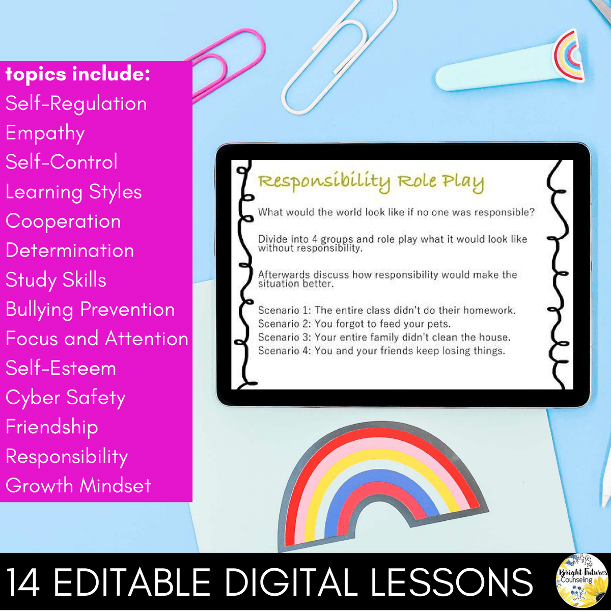 School Counseling Guidance Lesson BUNDLE - EDITABLE Classroom Guidance ...