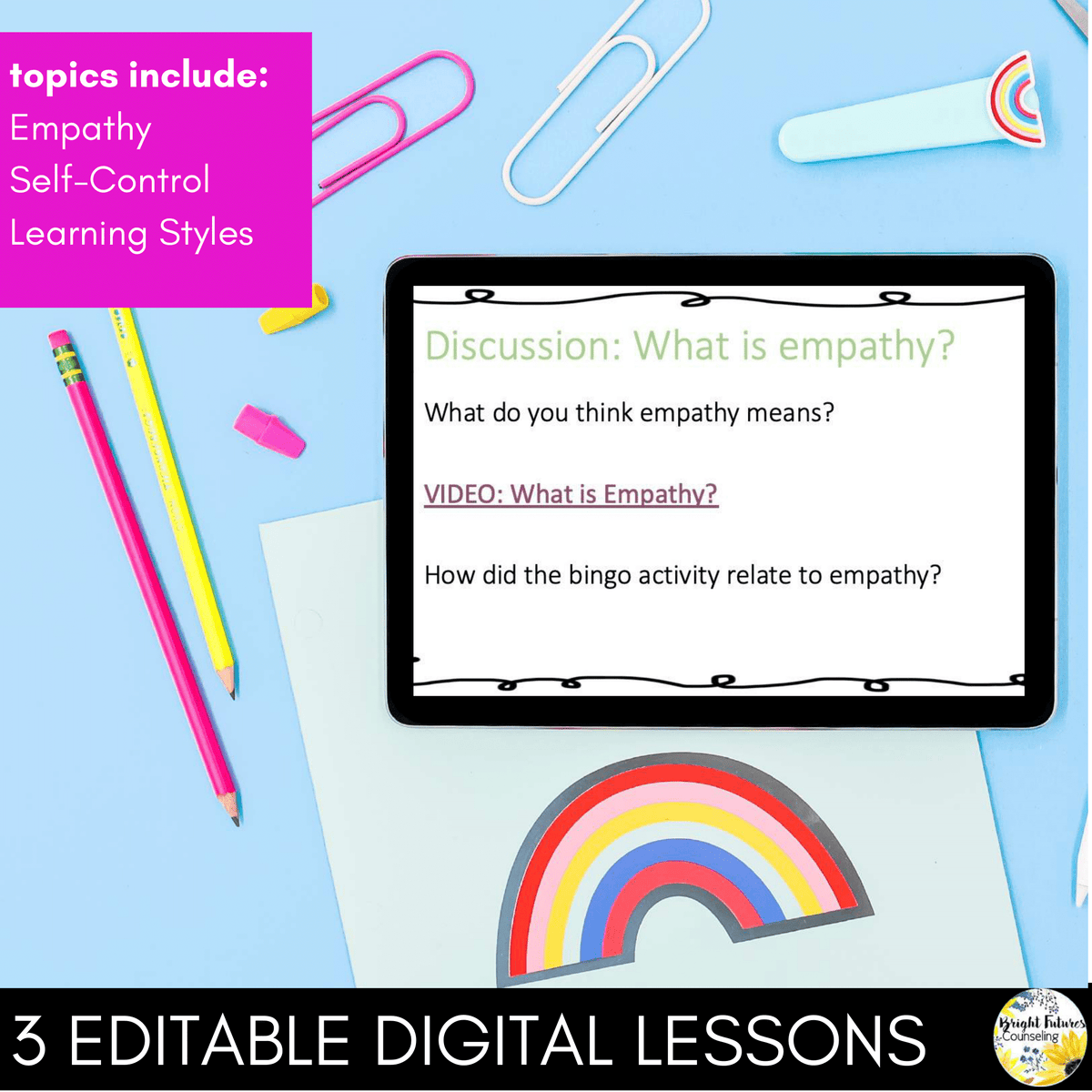 School Counseling Guidance Lessons Bundle - Editable Classroom Lessons