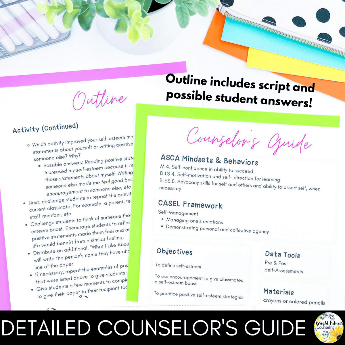 Self-Esteem Lesson for Social Emotional Learning & Elementary School C