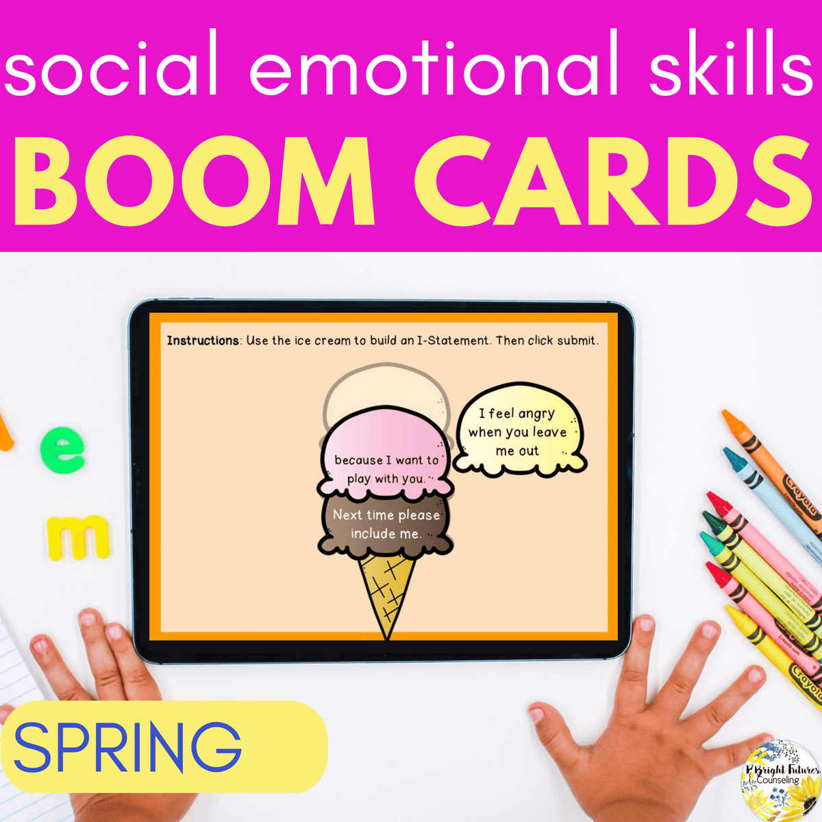 Spring SEL Boom Cards - Digital Social Emotional Learning Activity