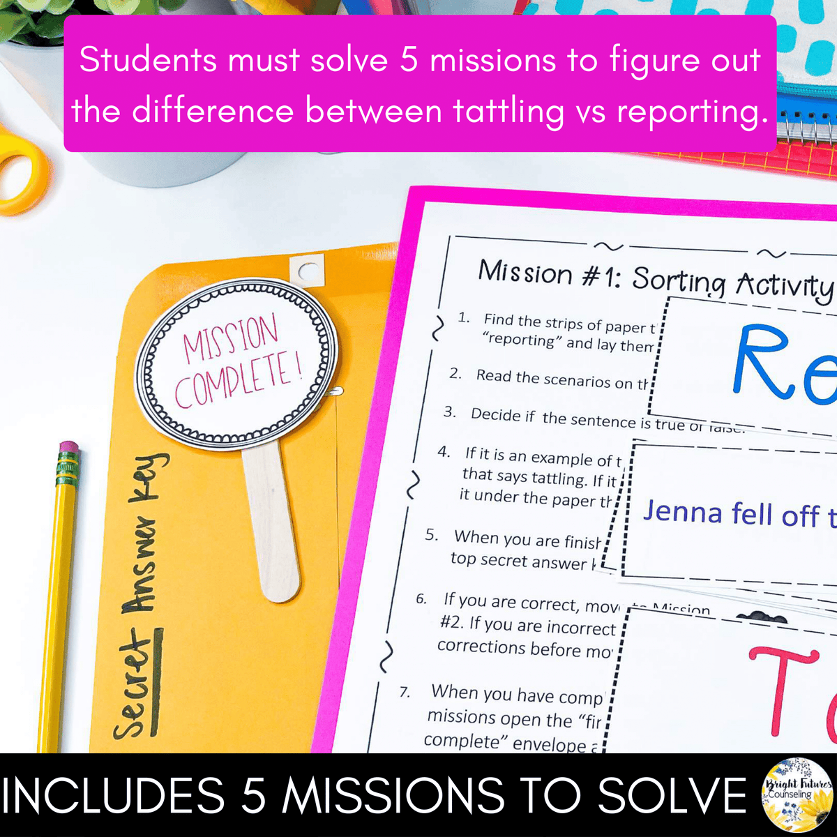 Tattling vs. Reporting Escape Room Guidance Lesson